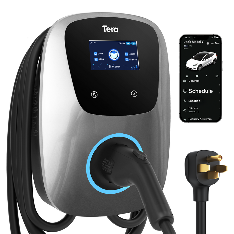 240V 48A Adjustable Level 2 Home EV Charger for TESLA & J1772 | Tera ...